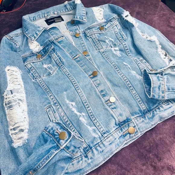 Fashion Nova | Jackets & Coats | Ripped Jean Jacket | Poshmark